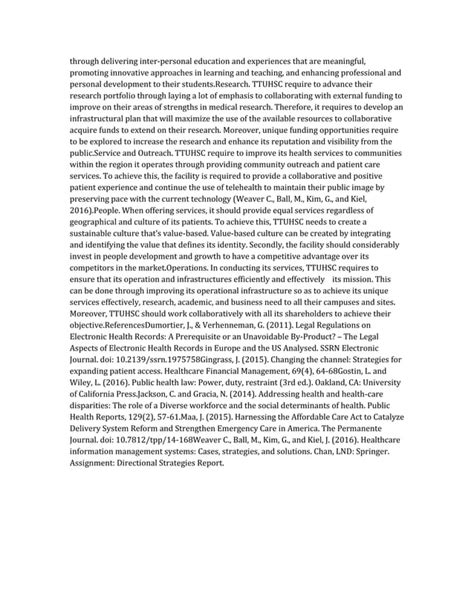 Directional Strategies Report Pdf