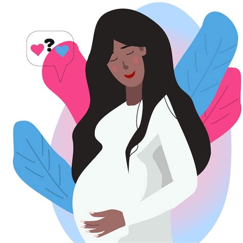 Belle F Te De Sexe Femme Noire Enceinte Vecteur Premium