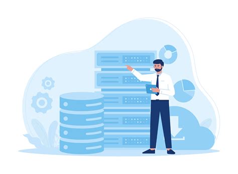 Web Hosting Online Database Storage Technology Concept Flat