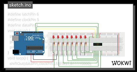 Register 74hc595 Copy Wokwi Esp32 Stm32 Arduino Simulator