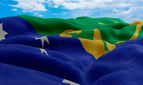 바람에 크리스마스 섬 플래그 현실적이고 물결 모양의 직물 플래그 3d 렌더링 0명에 대한 스톡 사진 및 기타 이미지 0명 3차원 형태 관광 Istock