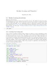 Machine Learning And Chemistry Pdf Machine Learning And Chemistry September