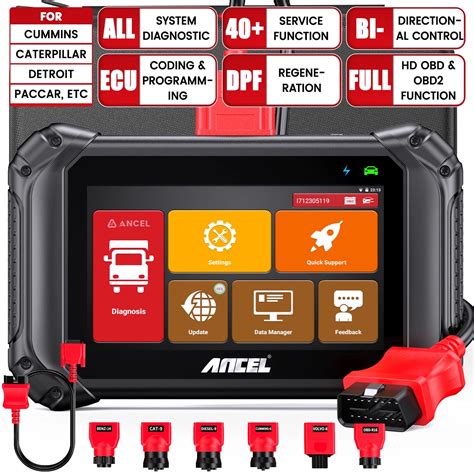 Ancel V5 Hd Heavy Duty Truck Scanner Bidirectional Diesel Diagnostic