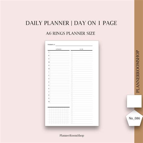 A6 Planner Inserts A6 Inserts A6 Daily Insert Printable Daily