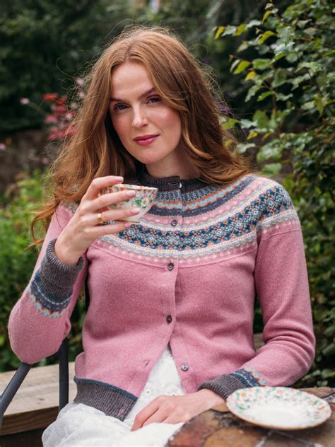 Eribe Fairisle Alpine Short Cardigan Vintage Pink Please Call For