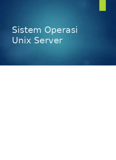 Sistem Operasi Unix Server Pptx