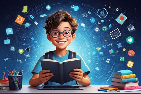 Premium Photo Joyful Bytes Of Knowledge