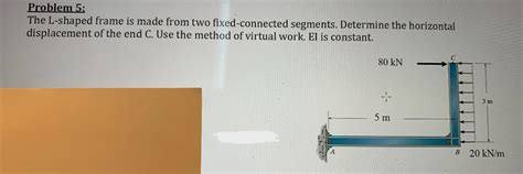 Solved Problem 5 The L Shaped Frame Is Made From Two