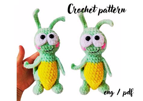 Crochet Pattern Grasshoper Amigurumi Tutorial Grasshoper English