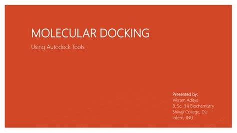 Autodock Made Easy With Mgl Tools Molecular Docking Pdf