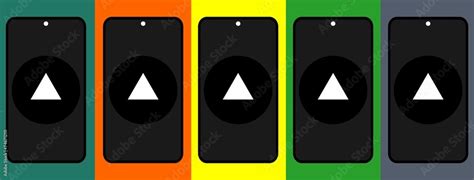 Triangular Shape Showing On The Five Mobile Screen Inside A Circle
