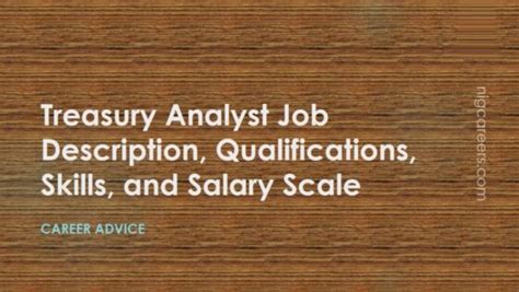 Treasury Analyst Job Description Skills And Salary NigCareers