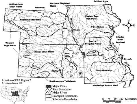 General Overview Map Of Epa Region 7 Features Shown Include State And