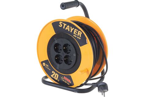 Удлинитель на катушке Stayer MS 315, 20 м, 3500 Вт, заземление, 4 ...