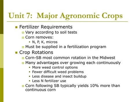 Ppt Unit 7 Major Agronomic Crops Powerpoint Presentation Free