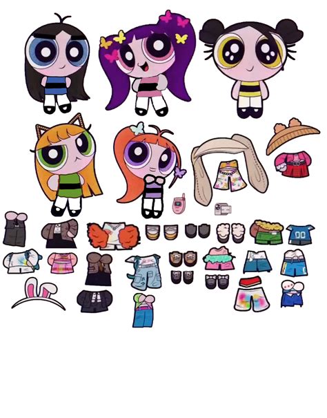 Paper Doll New Jeans X Powerpuff Girl Mainan Buatan Sendiri Boneka Kertas Kartu Lucu