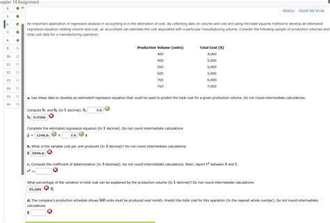 Solved Total Cost Data For A Manufacturing Operation Co
