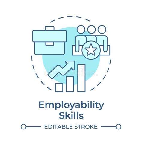 Employability Skills Soft Blue Concept Icon Stock Illustration Illustration Of Employability