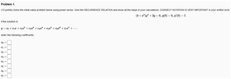 solved problem 1 15 points solve the initial value