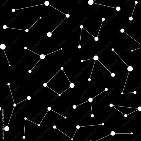 Vector Monochrome Seamless Pattern Abstract Geometric Background With Lines And Dots Black