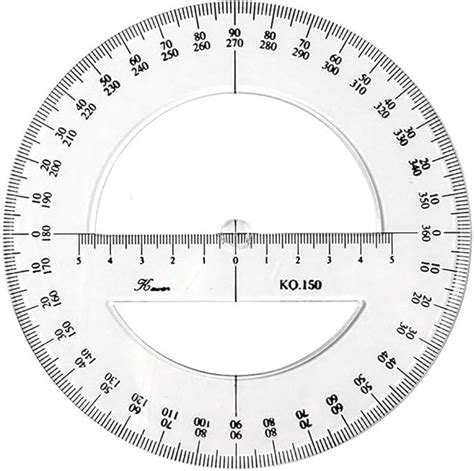 360 Degree Protractor Round Ruler Gauge Angular Drafting