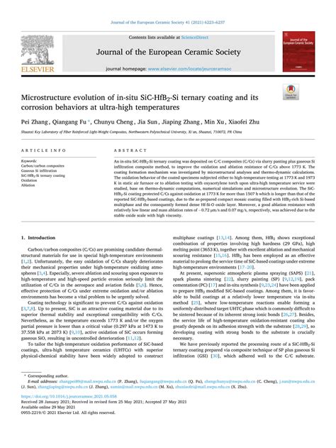 Pdf Microstructure Evolution Of In Situ Sic Hfb2 Si Ternary Coating