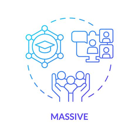 2d Gradient Icon Massive Concept Simple Isolated Vector Mooc Blue Thin Line Illustration