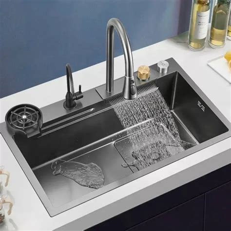 304 Stainless Steel Kitchen Sink Trend Flying Waterfall Multi Function