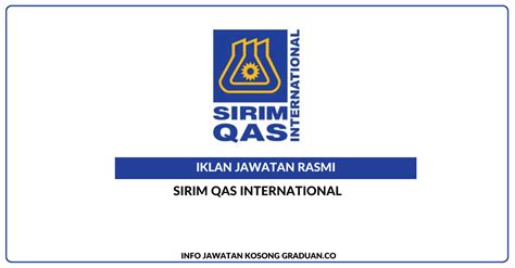 Permohonan Jawatan Kosong Sirim Qas International • Portal Kerja Kosong