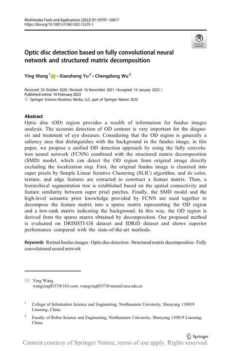 Optic Disc Detection Based On Fully Convolutional Neural Network And Structured Matrix Decomposition