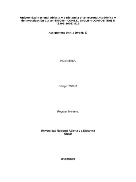 Assignment Unit 1 Week 2 Pdf