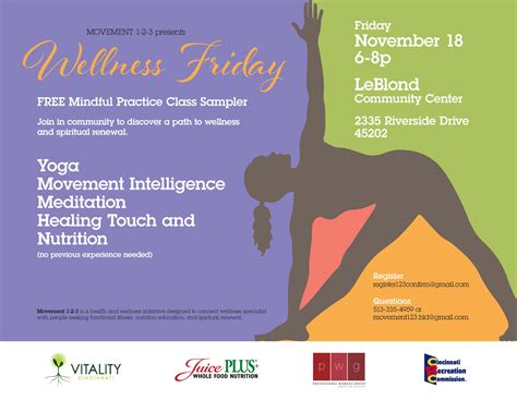 Movement 1 2 3 Wellness Friday Flyer We Are Walnut Hills