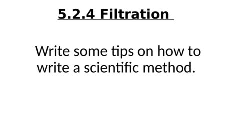 Filtration Y7 Science Teaching Resources