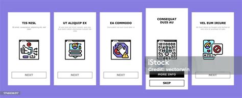 Cyberbullying Cyber Online Onboarding Icons Set Vector Stock Illustration Download Image Now