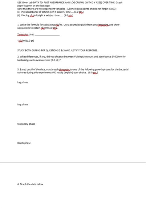 Use The Given Lab Data To Plot Absorbance And Log Chegg
