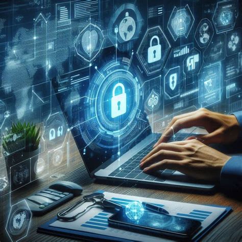 Digital Information Technology Concept Cybersecurity And Protection System From Online Crime