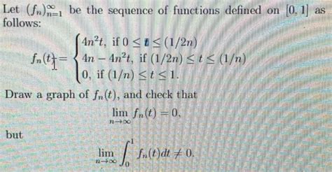 Solved Let Fnn1∞ Be The Sequence Of Functions Defined On