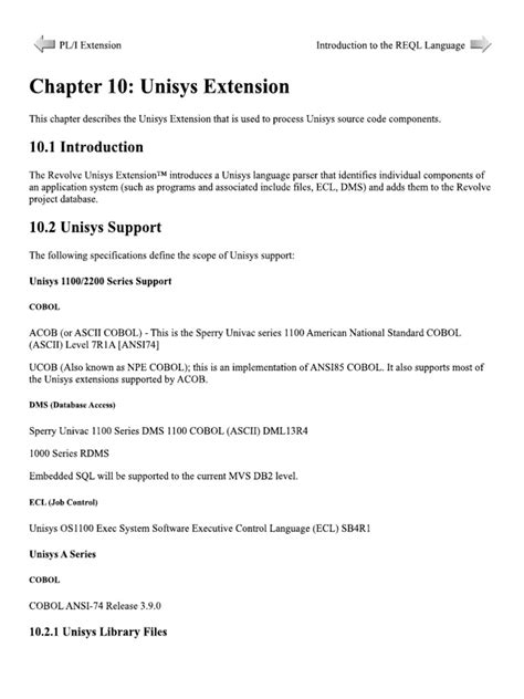 Unisys Extension Pdf