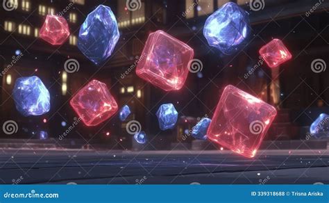 Floating Glowing Orbs Of Lightning Hovering In Night Sky Royalty Free