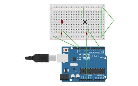 Circuit Design Push Button Tinkercad