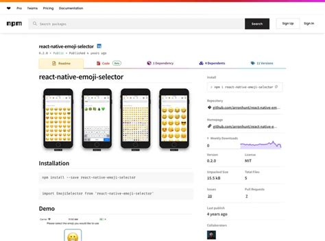 react native emoji selector by arronhunt a react template built at