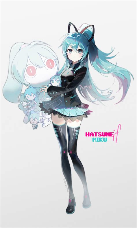 Safebooru 1girl Absurdres Aimaina Aqua Hair Black Footwear Black
