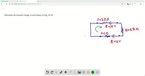 SOLVED II Determine The Terminal Voltage Of Each Battery In Fig 19 54 FIGURE 1954 Problem