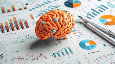 premium photo brain model on charts and graphs representing data