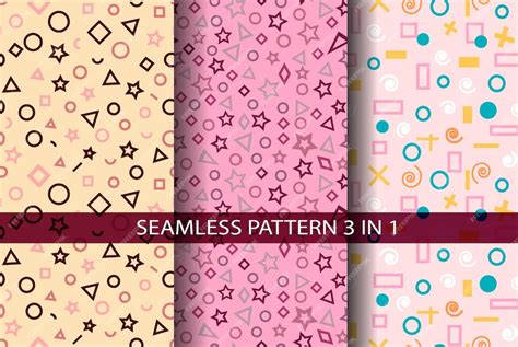 Premium Vector Abstract Geometric Patterns Seamless Patterns Set Abstract Geometric Shapes