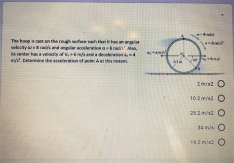 Solved 8 Rad Arad The Hoop Is Cast On The Rough Surface Such