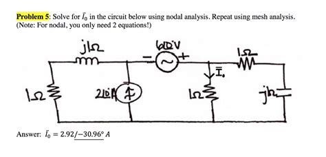 solved problem 5 solve for o in the circuit below using