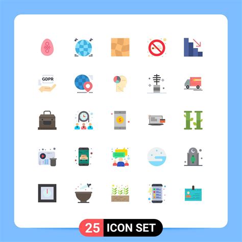 25 Flat Color Concept For Websites Mobile And Apps Gdpr Fall Mesh Descent Sign Editable Vector