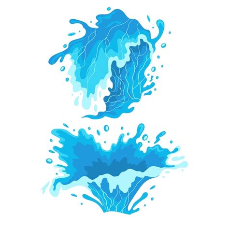 파란색 3d 물 스플래시 종이 절단 디자인 무료 벡터