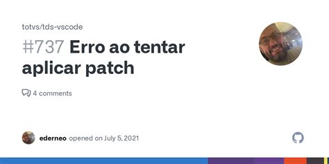 Erro Ao Tentar Aplicar Patch · Issue 737 · Totvstds Vscode · Github
